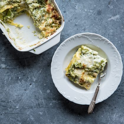 Lasagne con broccoli e besciamella di soia - Ricette light - Melarossa