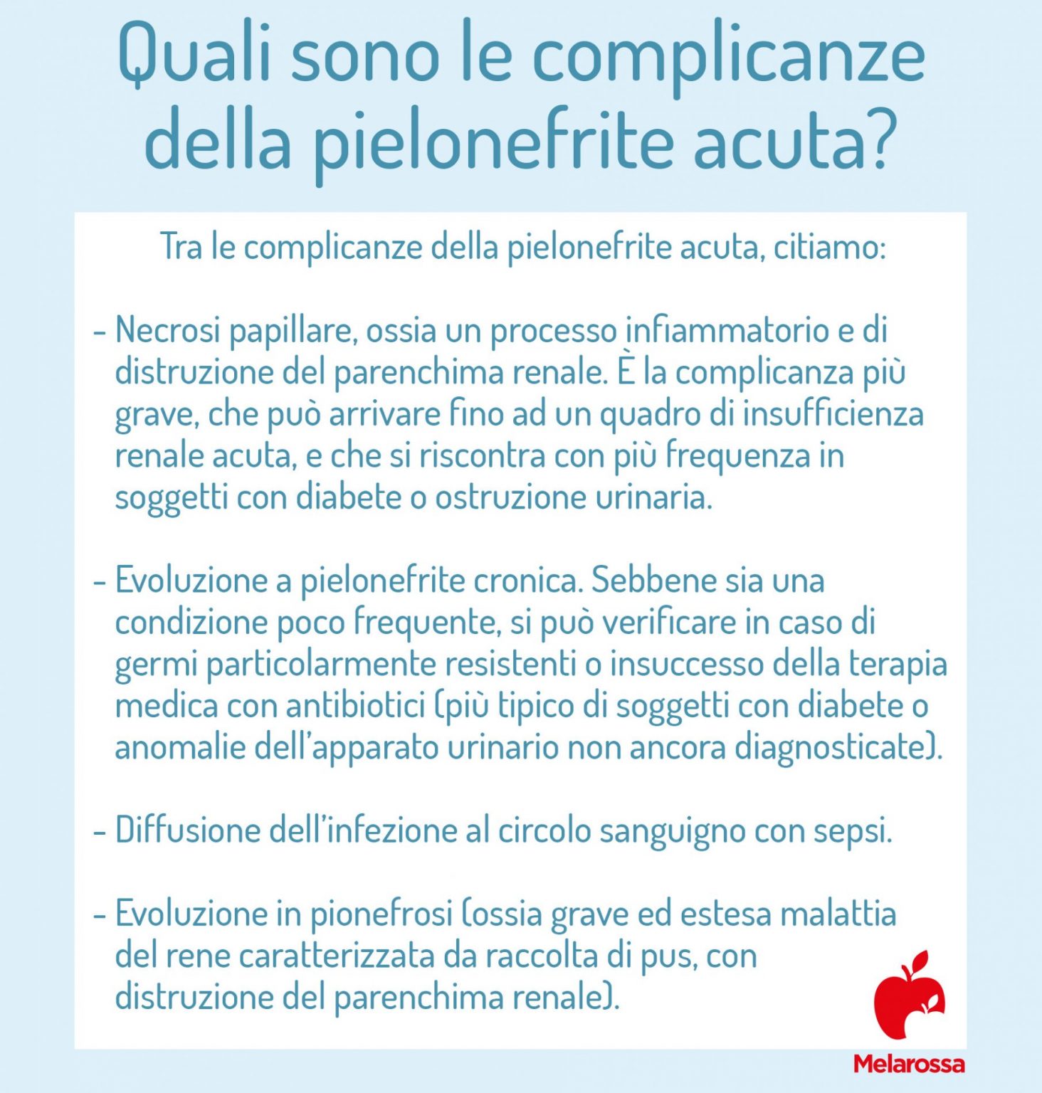 Pielonefrite: cos’è, sintomi, cause, diagnosi e cura - Melarossa