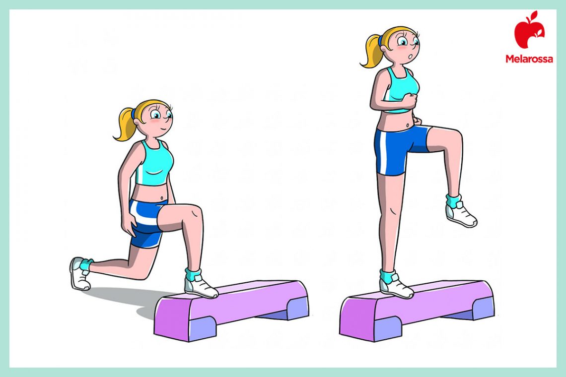 Allenamento con lo step per tonificare i muscoli