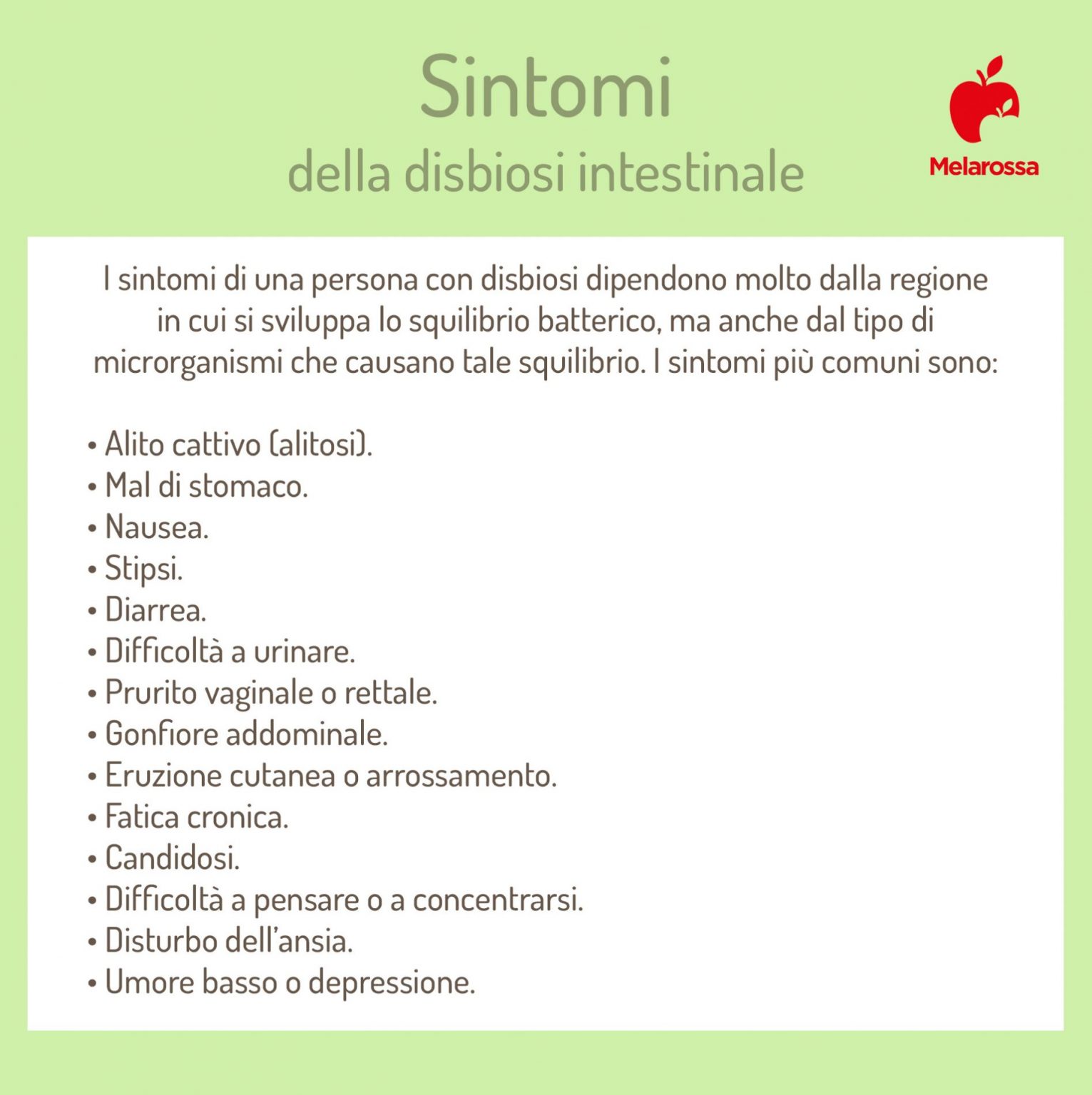 Disbiosi intestinale: che cos'è, sintomi, esempio di menù, cure